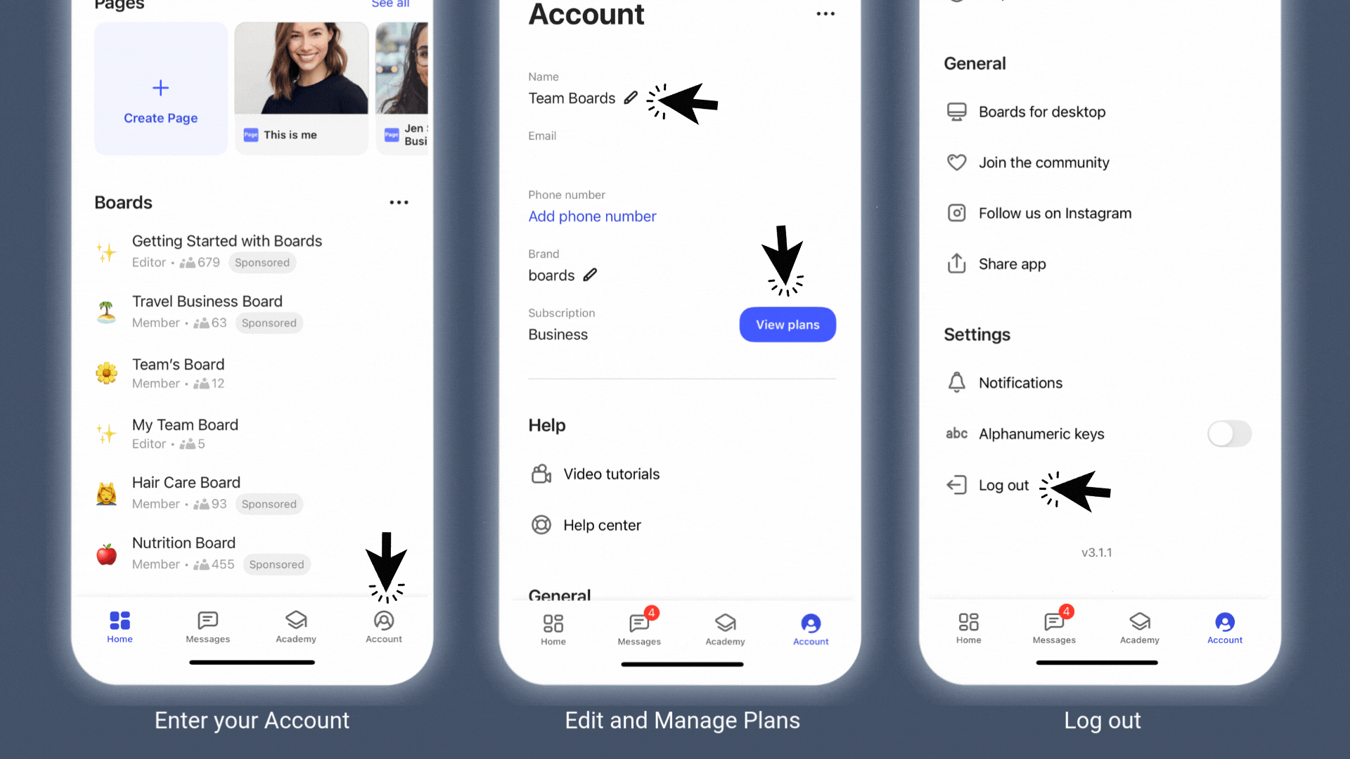 Gérer les paramètres de votre profil – Boards Help Center